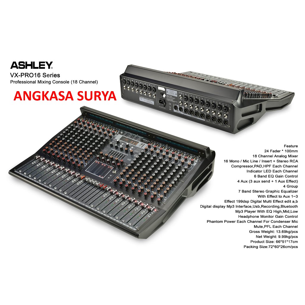 Jual MIXER ASHLEY VX-PRO16 ORIGINAL / MIXER 16 CHANNEL ASHLEY VX PRO16 ...