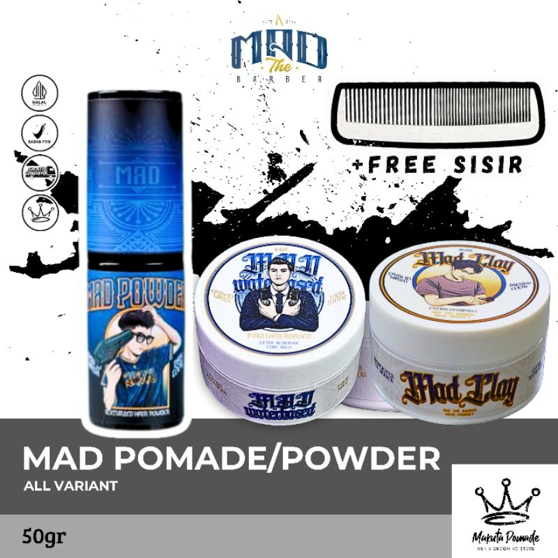 Jual Pomade Rambut Waterbased Hair Clay & Hair Powder by MAD POMADE ...