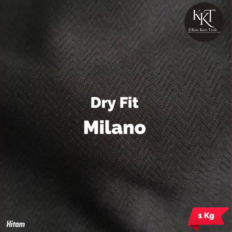 Jual Kain Bahan Jersey Dryfit Milano Dry-Fit Premium HITAM Kiloan ...