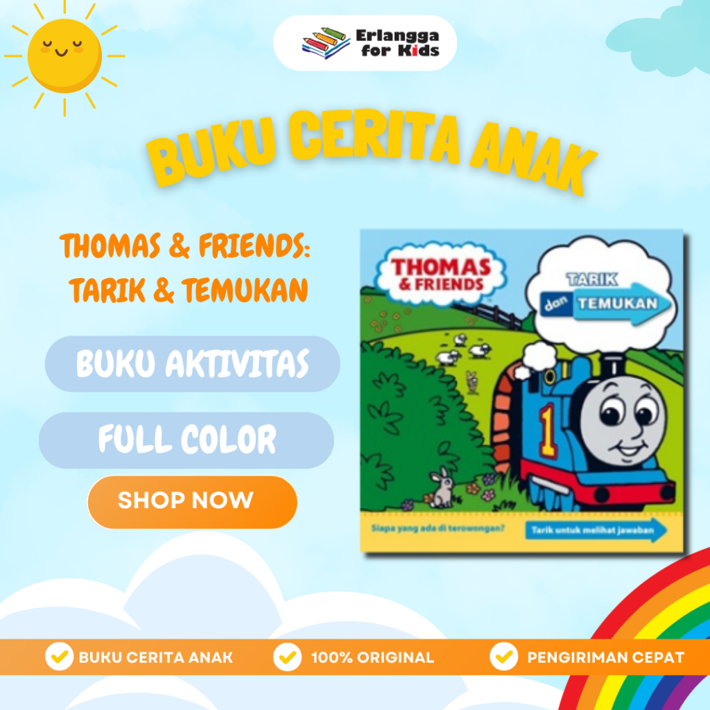 Jual [Erlangga Official] Buku Cerita Anak: Thomas & Friends: Tarik & Temukan - Hard Cover - Full ...