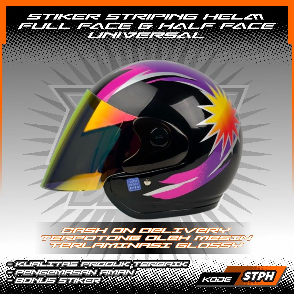 Jual STIKER STRIPING HELM FULL FACE/HALF FACE UNIVERSAL MOTIF LTD ...