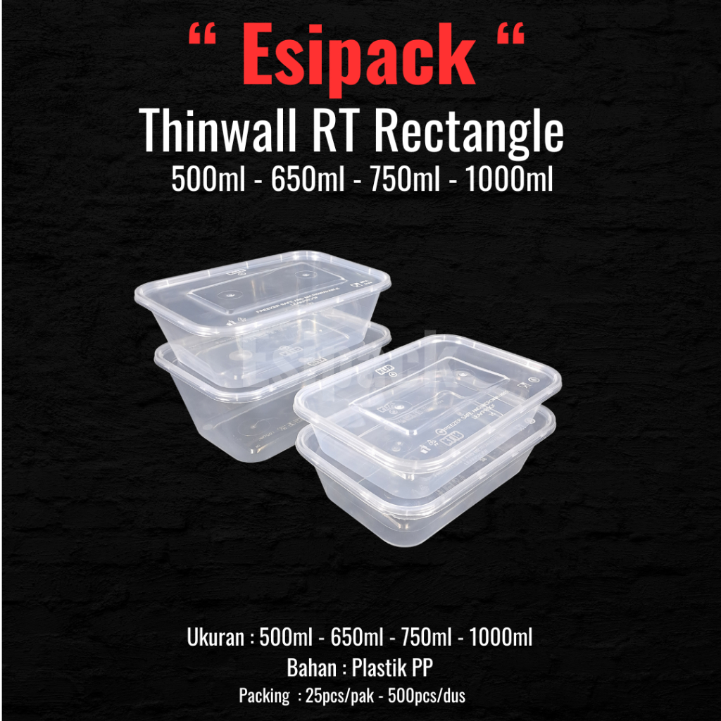Jual Thinwall Rectangle Container Kotak Plastik Box Makan 500ml s/d ...