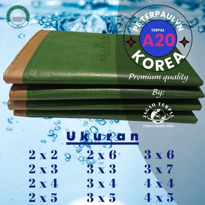 Jual TERPAL PLASTIK A20 KOREA ANTI UV SUPER TEBAL UKURAN 2X2 2X3 2X4 ...