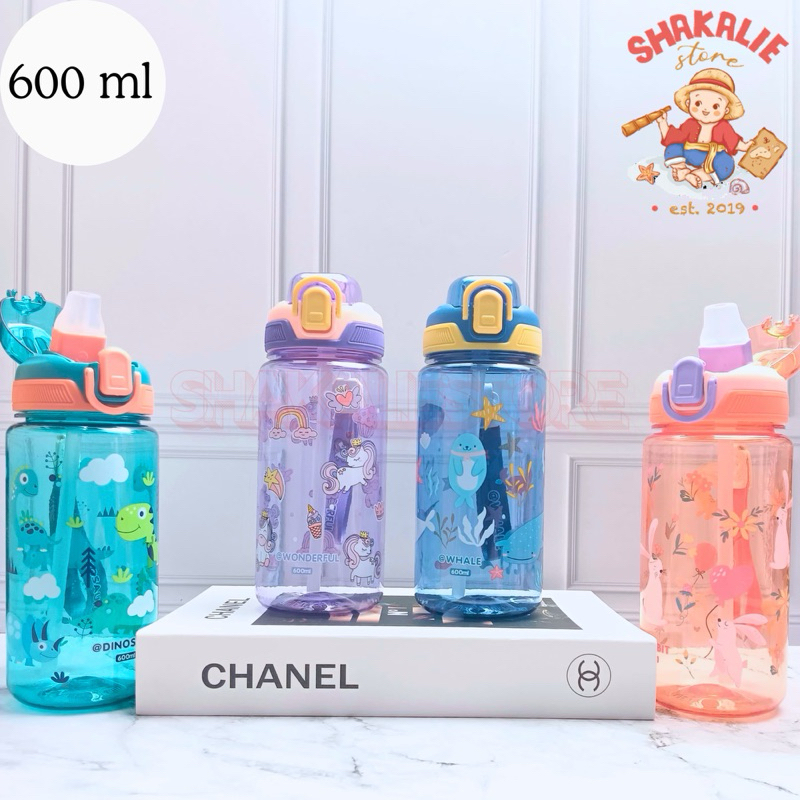 Jual Botol Minum Anak SMIGGLE Karakter Kartun Dengan Sedotan Food Grade BPA Free 600ml | Shopee ...