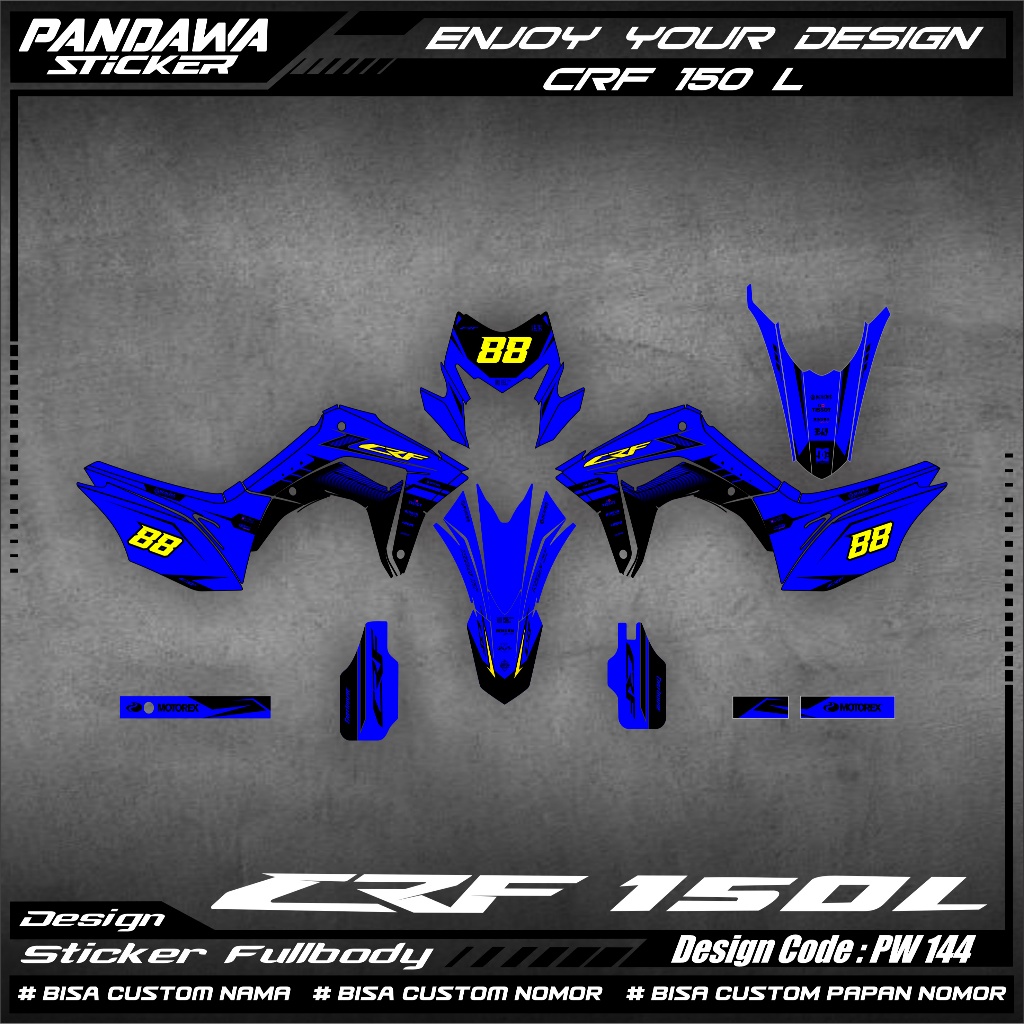 Jual Decal Stiker CRF 150L Premium Full Body - Sticker Dekal Motor ...