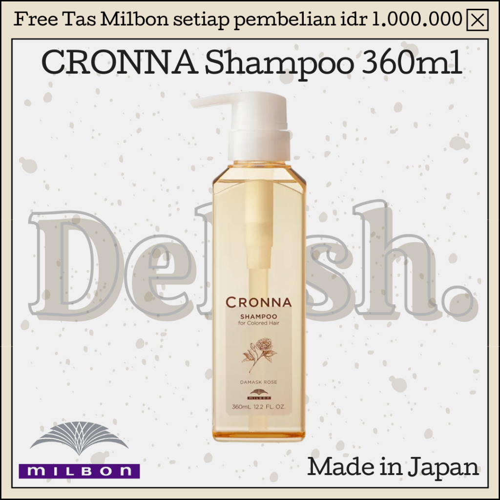 Jual Milbon Cronna - Shampoo for Colored Hair Damask Rose 360ml 360 ml ...