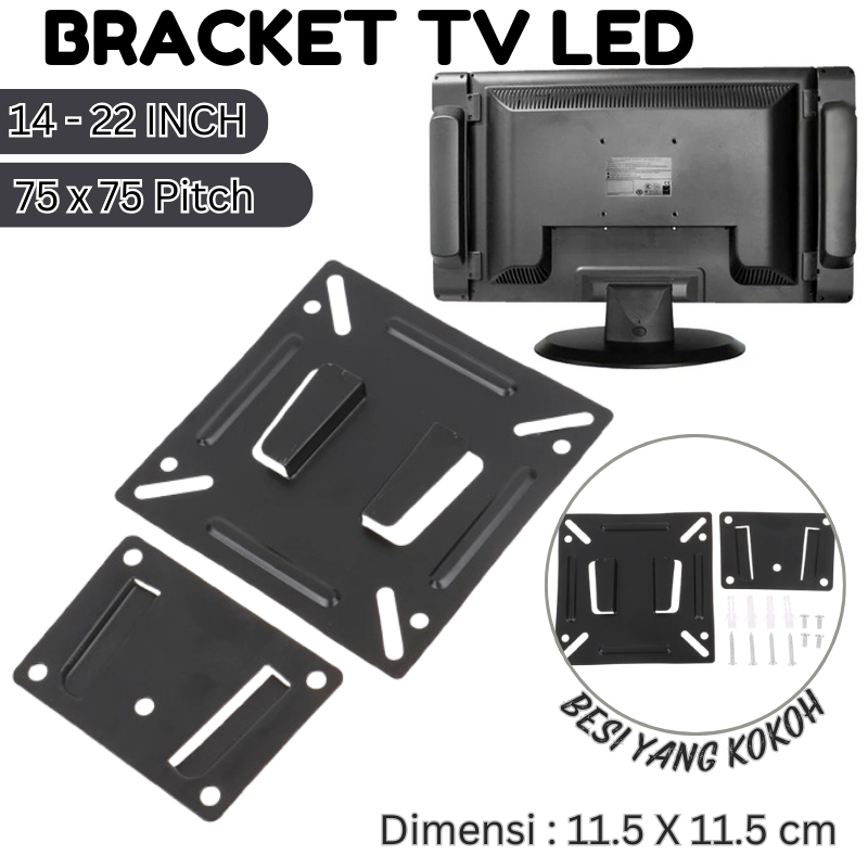 Jual Bracket TV LED 14-22 Inch Universal 75 x 75 Pitch Braket TV ...