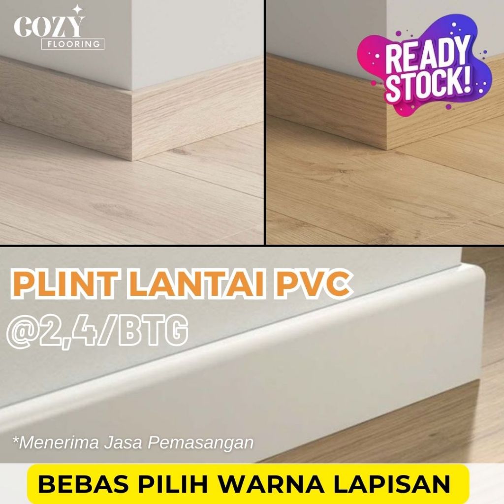 Jual List plint dinding pvc solid padat | skirting lantai | Shopee Indonesia