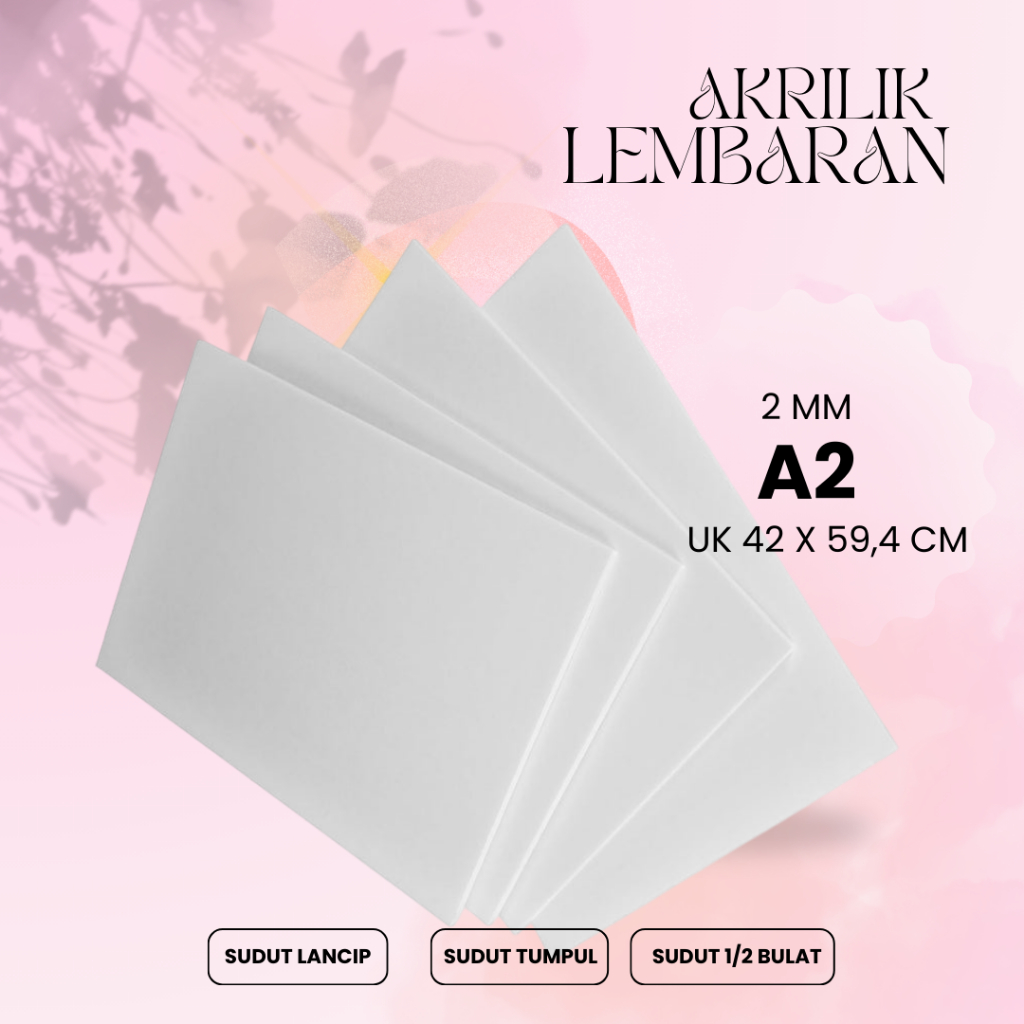 Jual Akrilik Lembaran Ukuran A2 A3 A4 A5 Tebal 2 MM Clear Transparan Bening Akrikik Marga Cipta ...