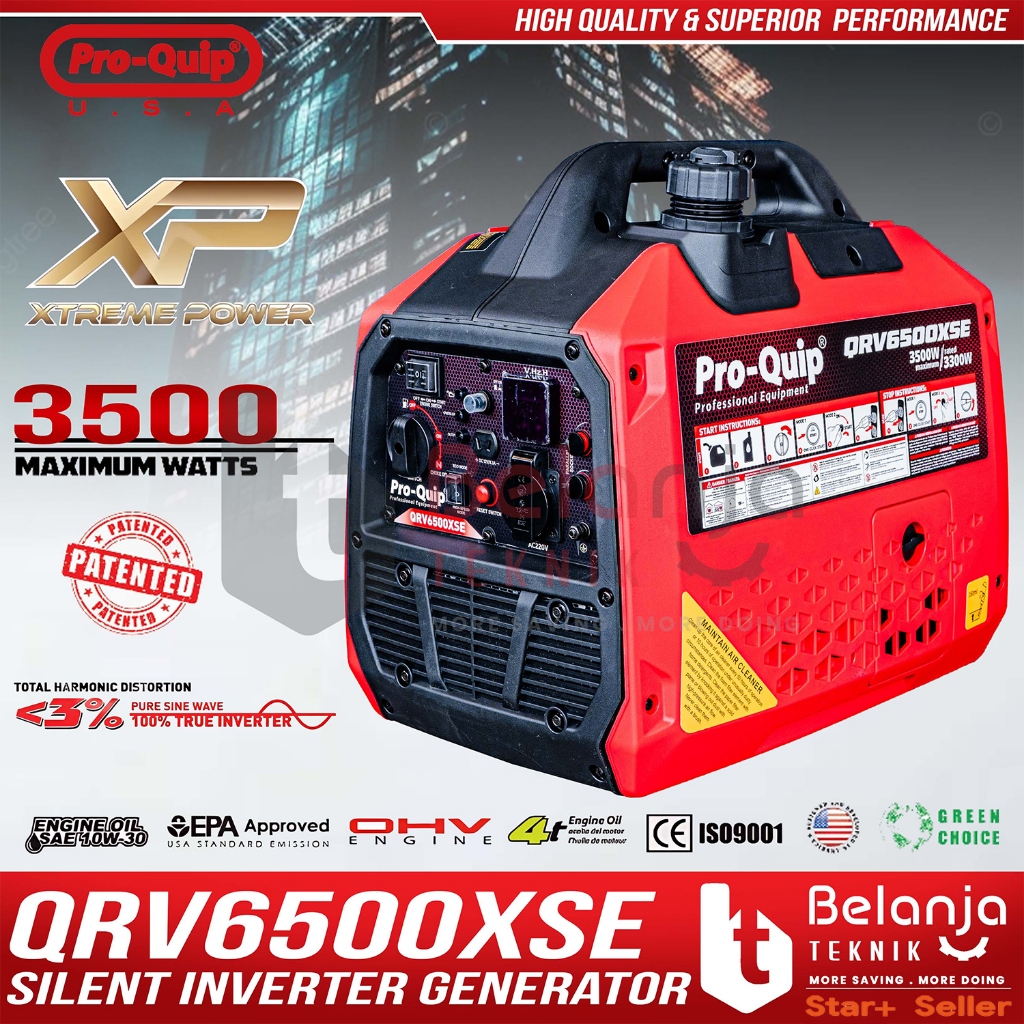 Jual Generator Silent Inverter Proquip QRV6500XSE Genset Bensin 3500 Watt QRV 6500 XSE QRV 6500 ...