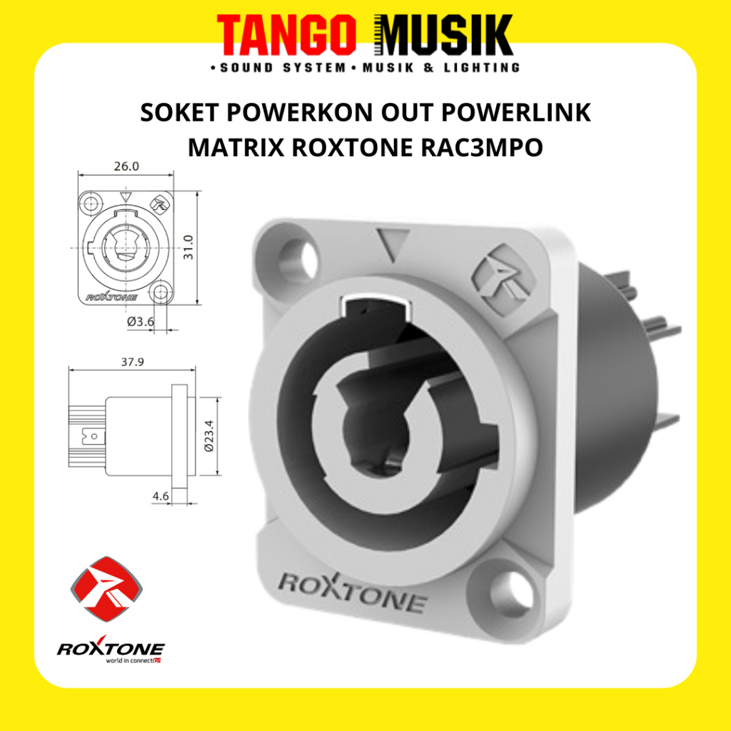 Jual SOKET POWERKON AC OUT POWERLINK ABU ABU HITAM MATRIX ROXTONE ...