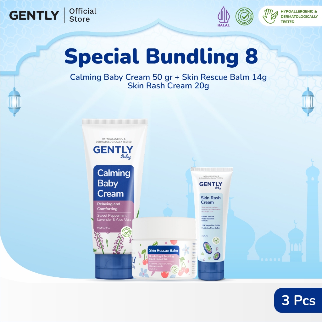 Jual GENTLY Baby Special Bundling 8 | Paket Calming Baby Cream 50 g ...