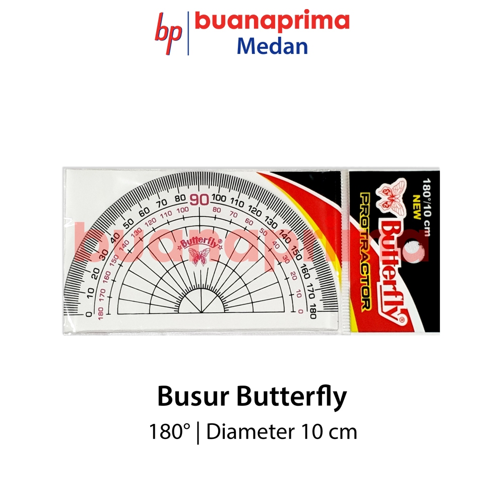 Jual Busur BUTTERFLY 180 DERAJAT 10 cm Penggaris Plastik Tebal | Shopee ...
