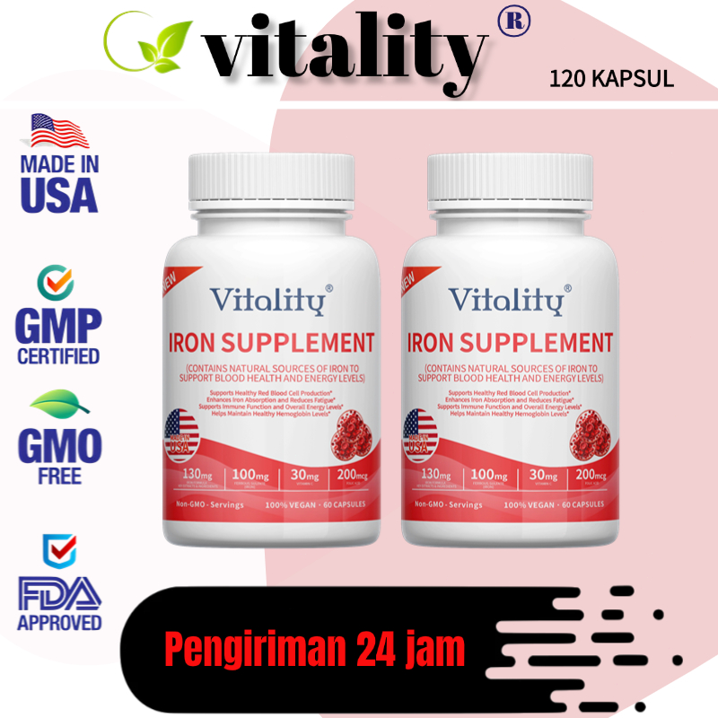 Jual Suplemen Zat Besi, 130mg, memperbaiki kadar hemoglobin ...
