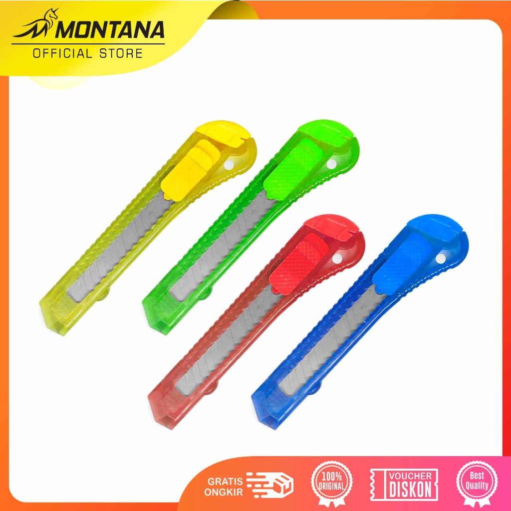 Jual MONTANA Cutter Pisau Pemotong 15 x 3 cm Blade Knife Serbaguna CT ...