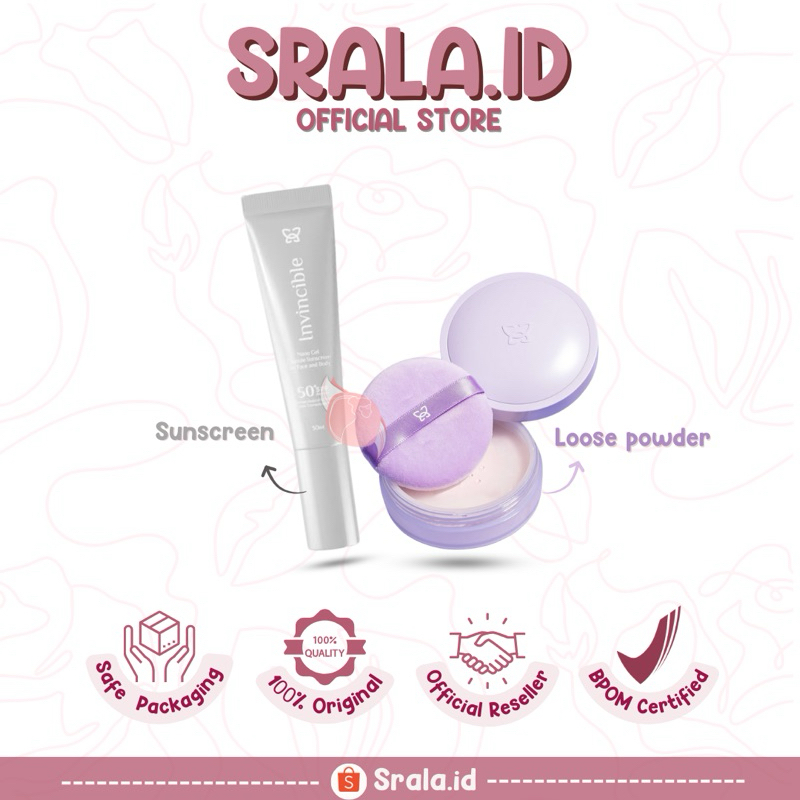 Jual MOP - Microblur Translucent Loose Powder & Invincible Sunscreen Spf 50 Pa+++ | Shopee Indonesia