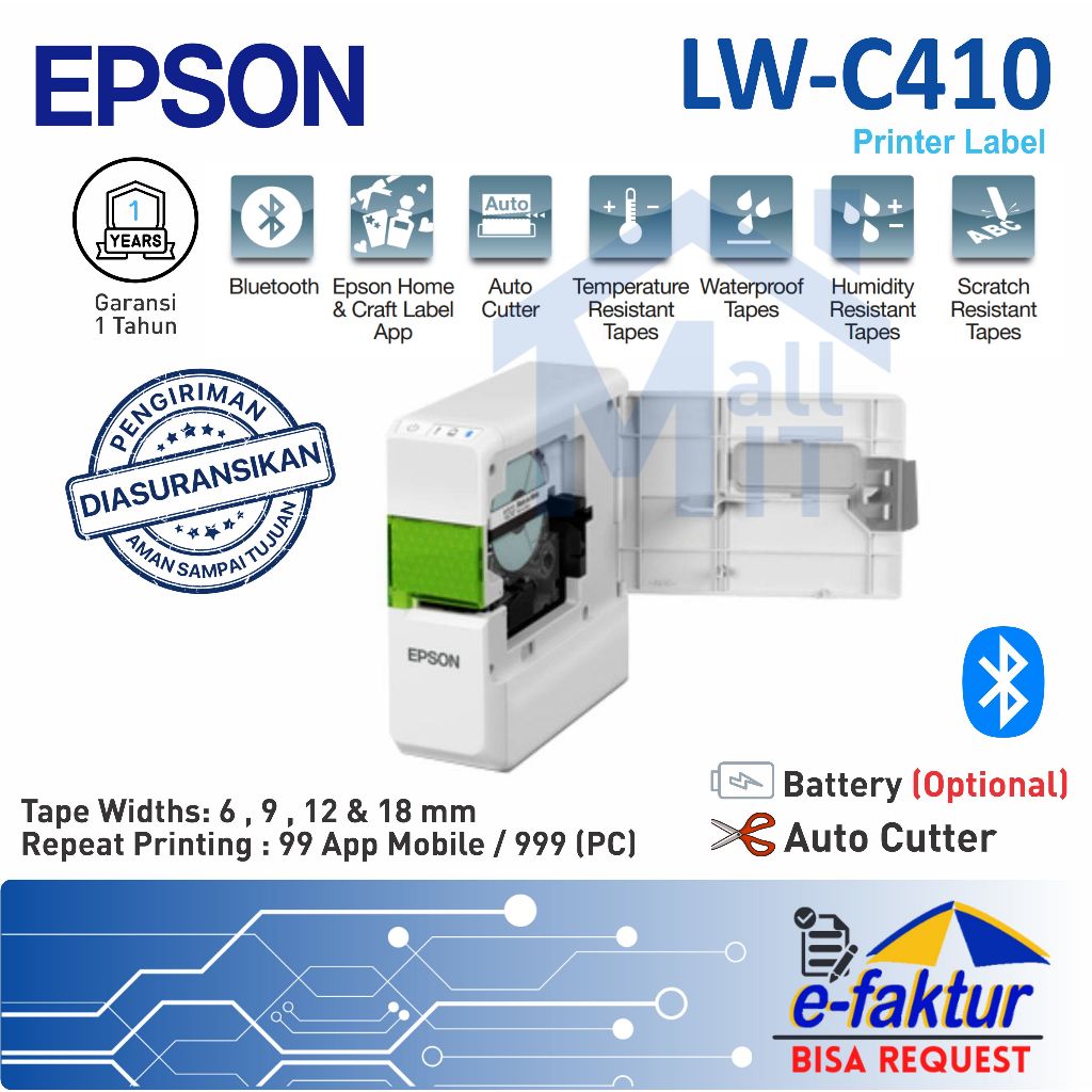 Jual MALLIT EPSON Printer Label Epson LW-C410 EPSON LWC410 LW C 410 ...