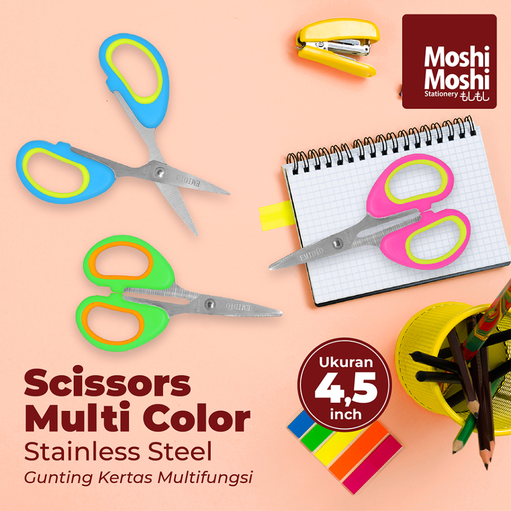 Jual Multi Scissors Color 4,5" Gunting Warna Pemotong Kertas ...