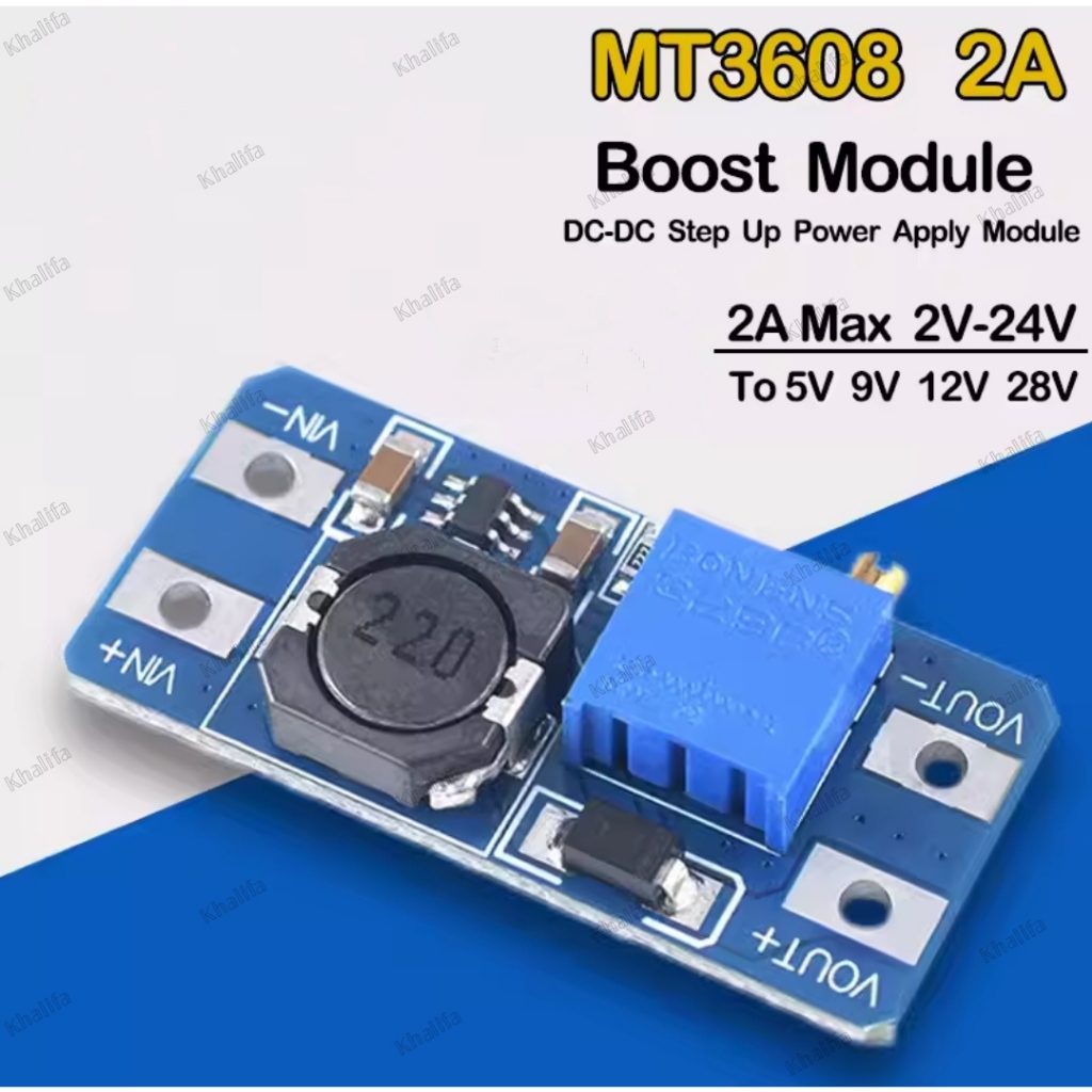 Jual MT3608 DC-DC Step Up Booster Power Supply Module Boost Step-up Board MAX output 28V 2A ...