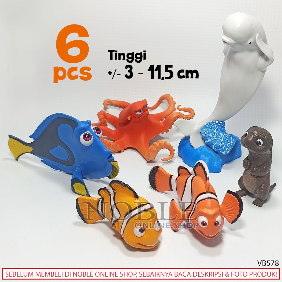 Jual [6 PCS] Clown Fish Dory Nemo Figure Adventure Ocean Octopus Gurita ...