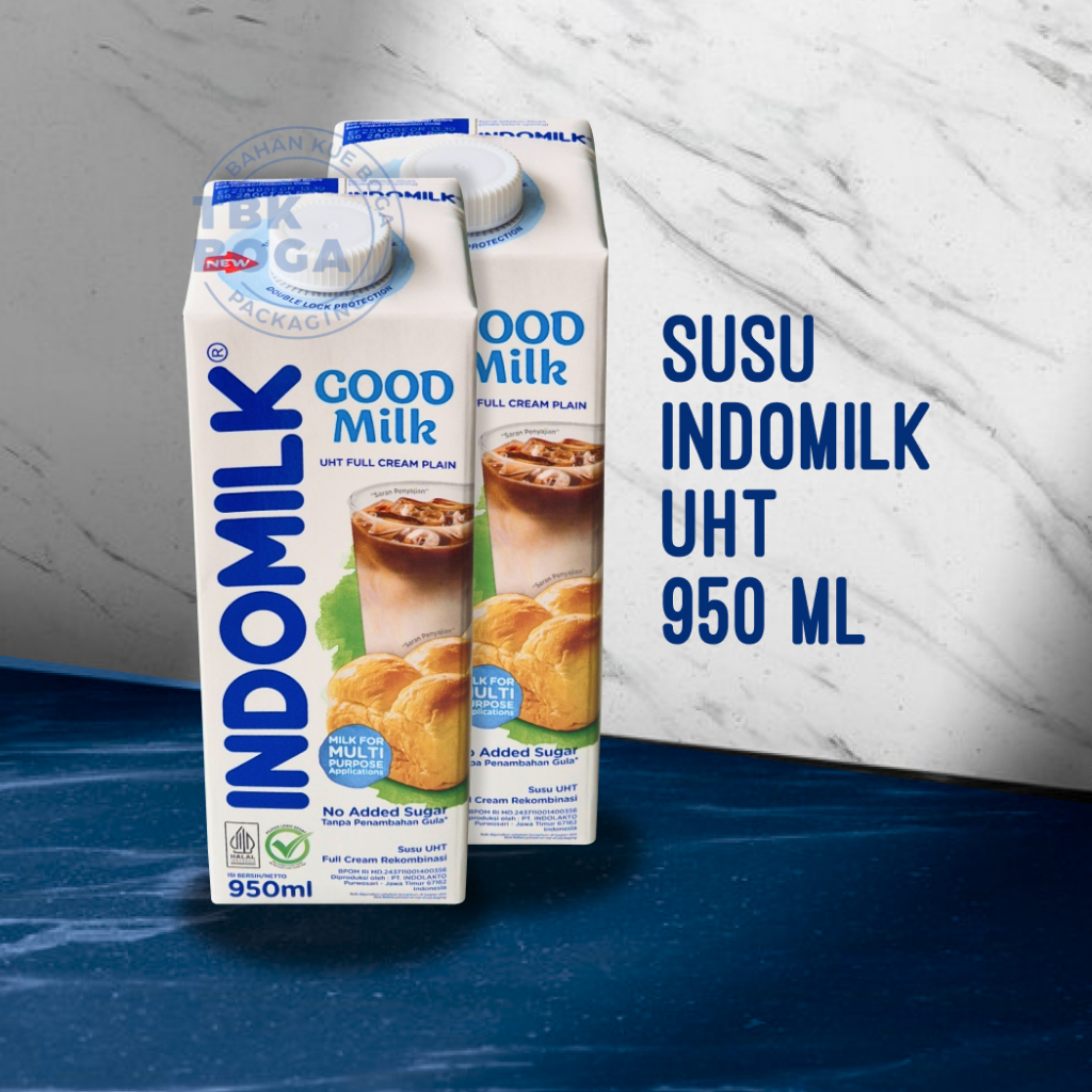 Jual Indomilk Susu UHT ( 950 ml ) Full Cream Plain Putih Indo Milk | Shopee Indonesia