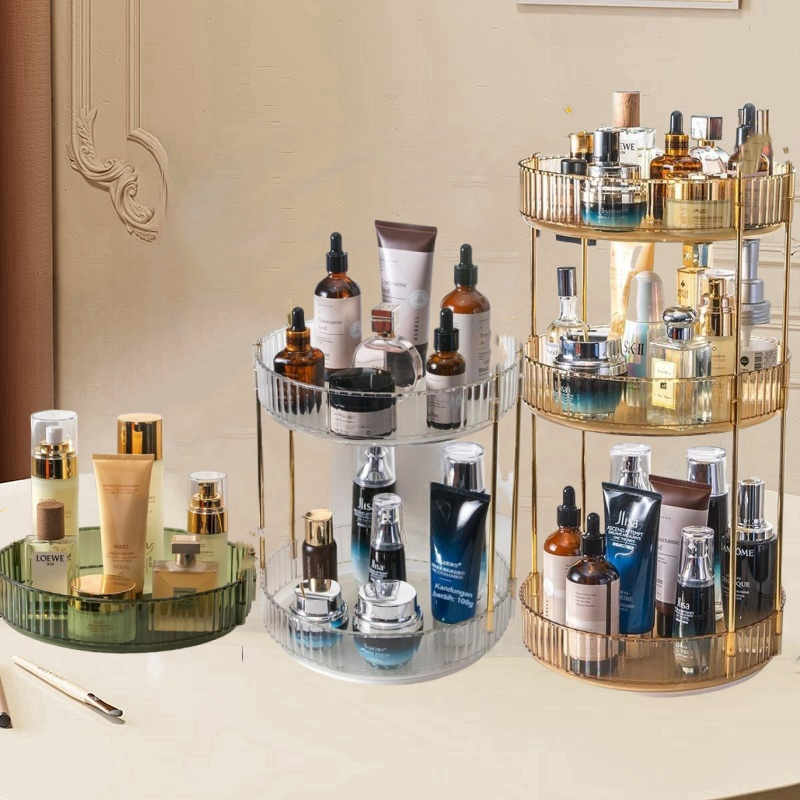 Jual Rak Makeup Gold / STR / Rak Gold / Sea Lazy Rak Rotating 360 ...