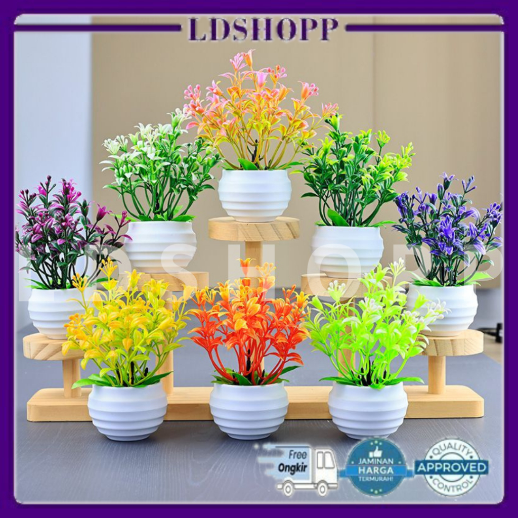 Jual LDS POT100 Tanaman Hias Bunga Terompet Mini Artificial Plastik ...