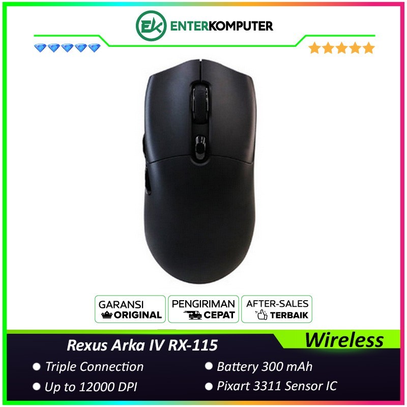 Jual Rexus Arka IV RX-115 Wireless Gaming Mouse - Black | Shopee Indonesia