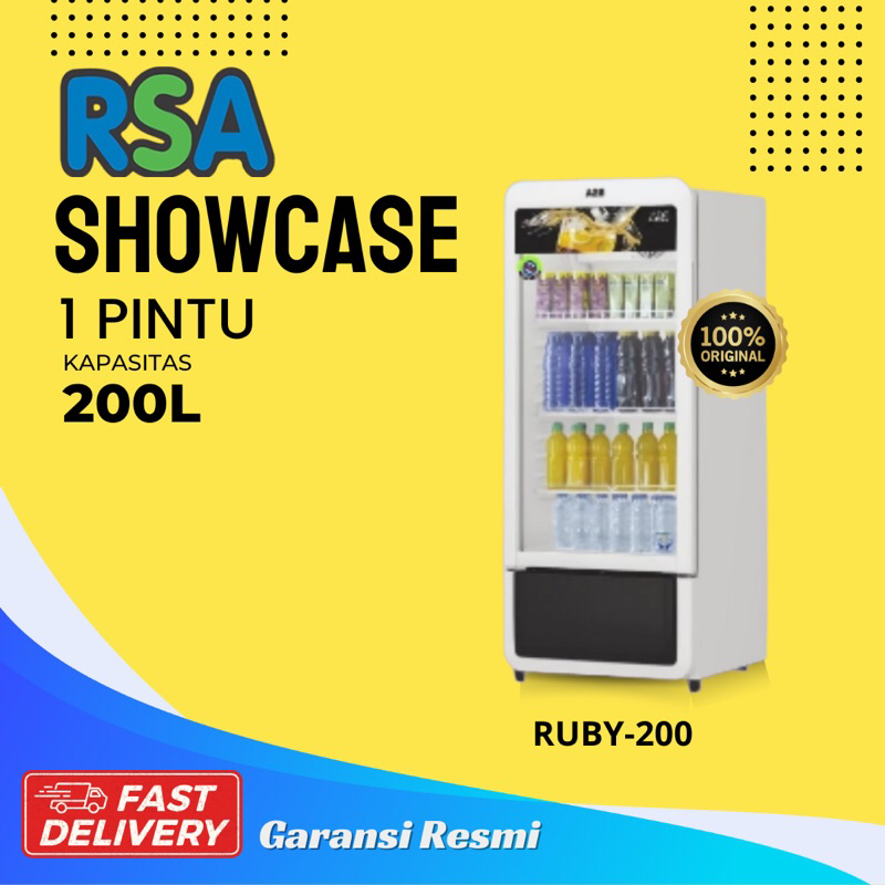 Jual RSA Showcase 1 Pintu 200L RUBY 200 / RUBY200 / RUBY-200 No Frost System 200 Liter | Shopee ...