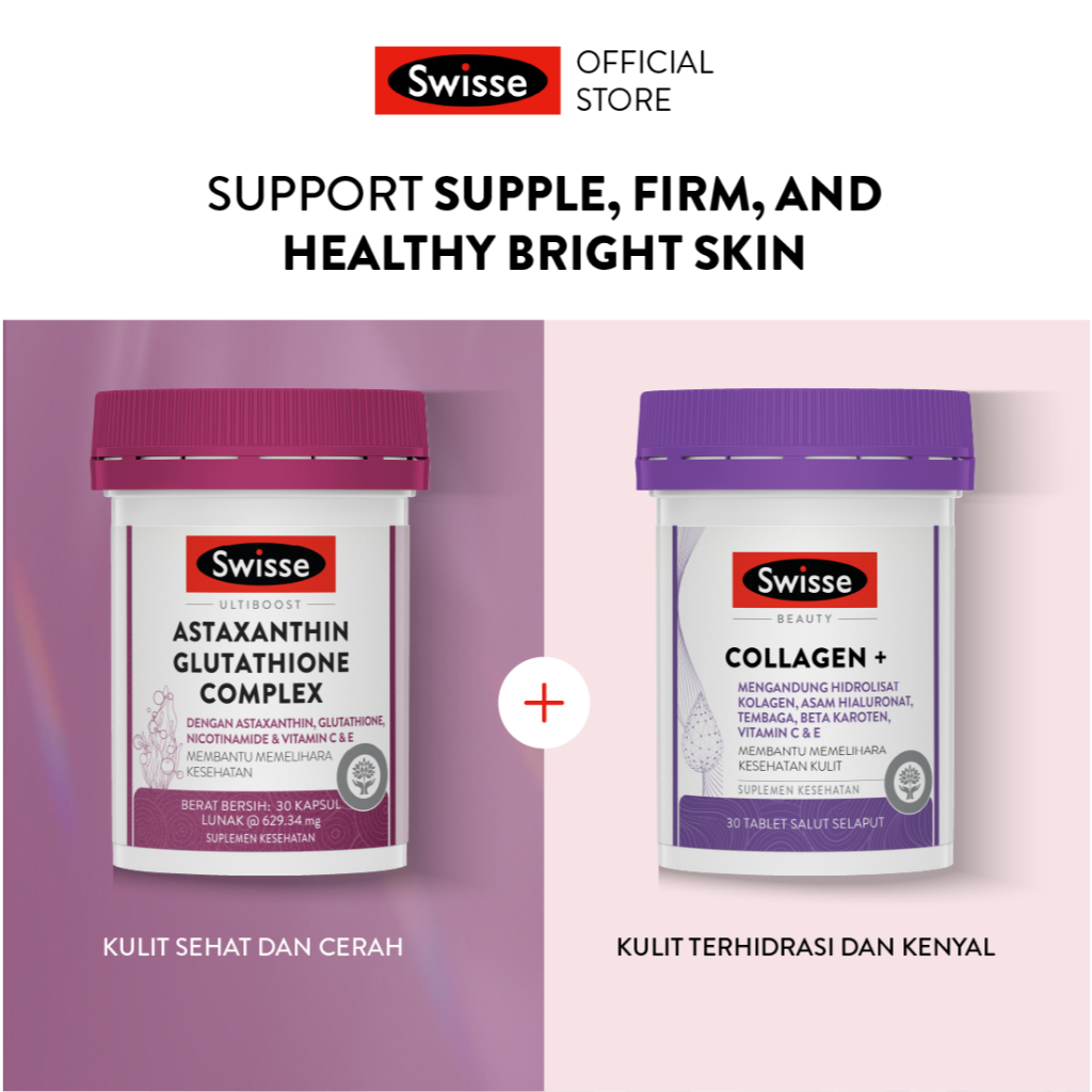 Jual Bundling Swisse Ultiboost Astaxanthin Glutathione Complex 30s + Swisse Beauty Collagen Plus ...