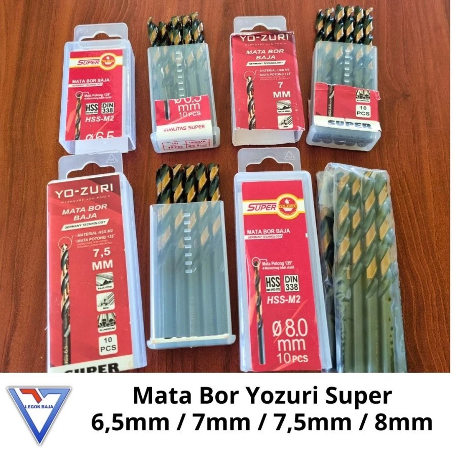 Jual Mata Bor Besi Baja Original Yozuri Super - 6,5 7 7,5 8 mm / Satuan Pack | Shopee Indonesia