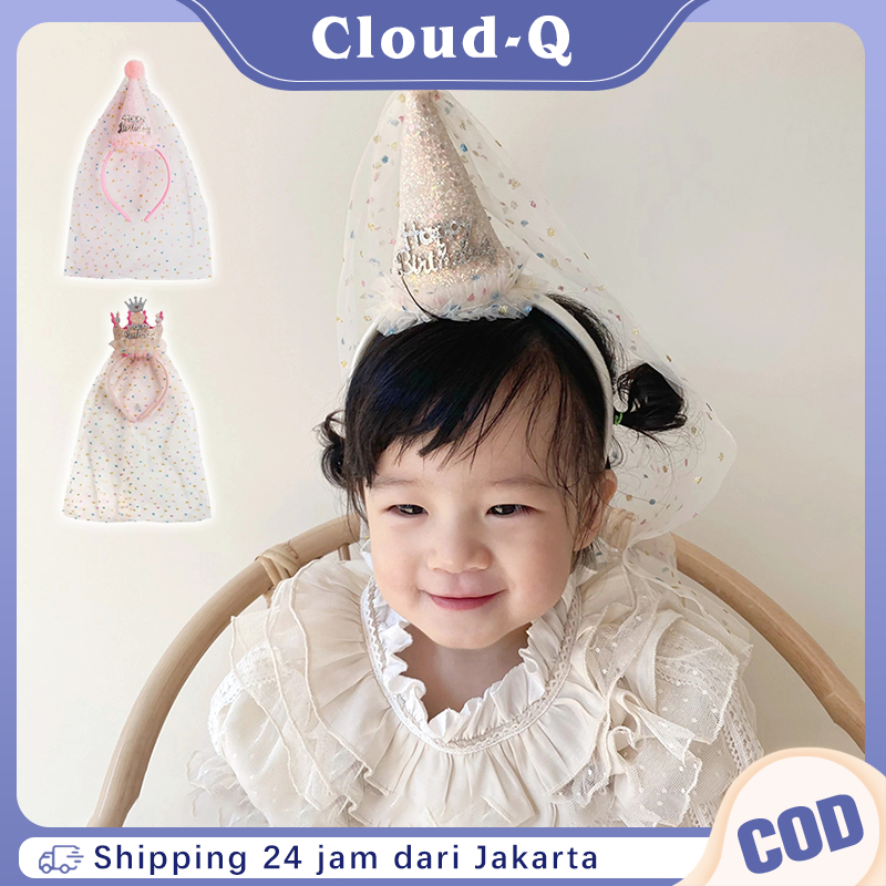 Jual Bando Topi Ulang Tahun Anak Perempuan Topi Mahkota Glitter ...