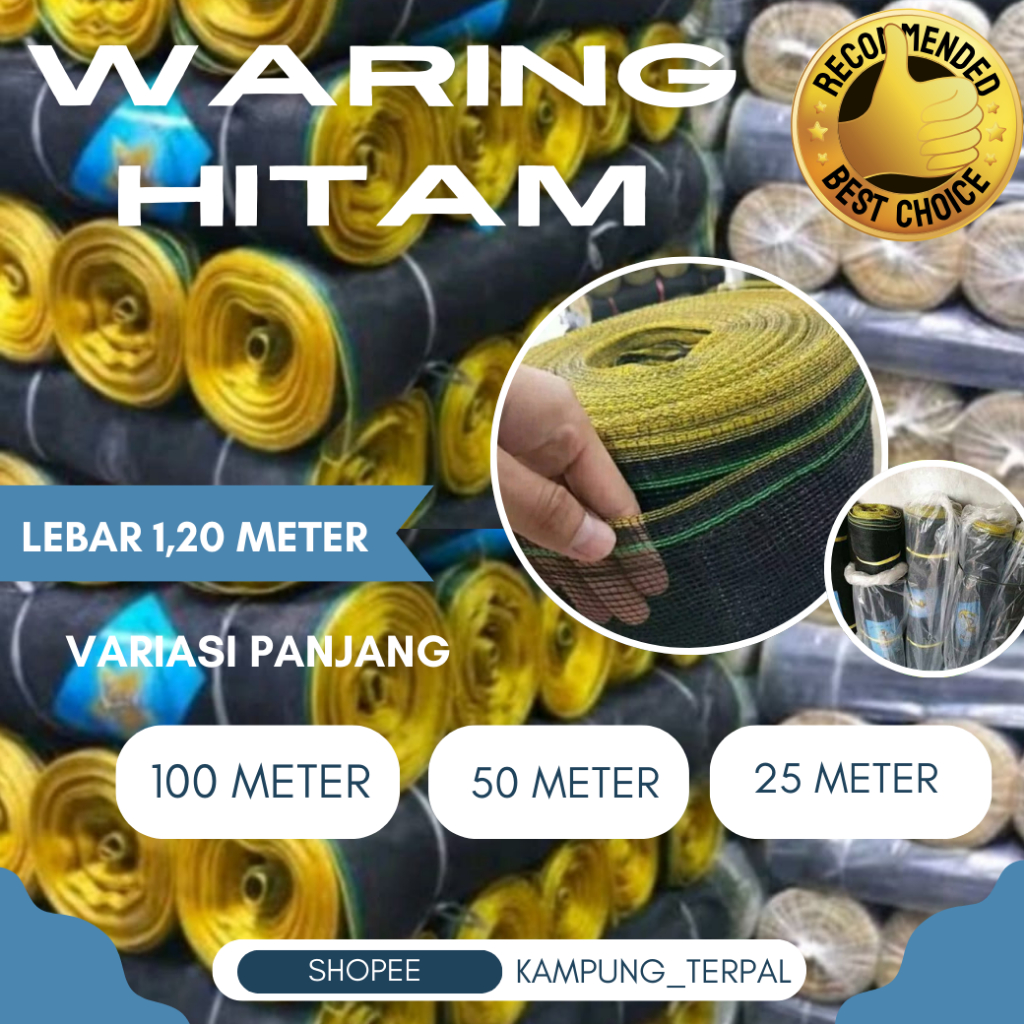 Jual Waring hitam/jaring hitam pagar tanaman lebar 120cm bahan tahan ...