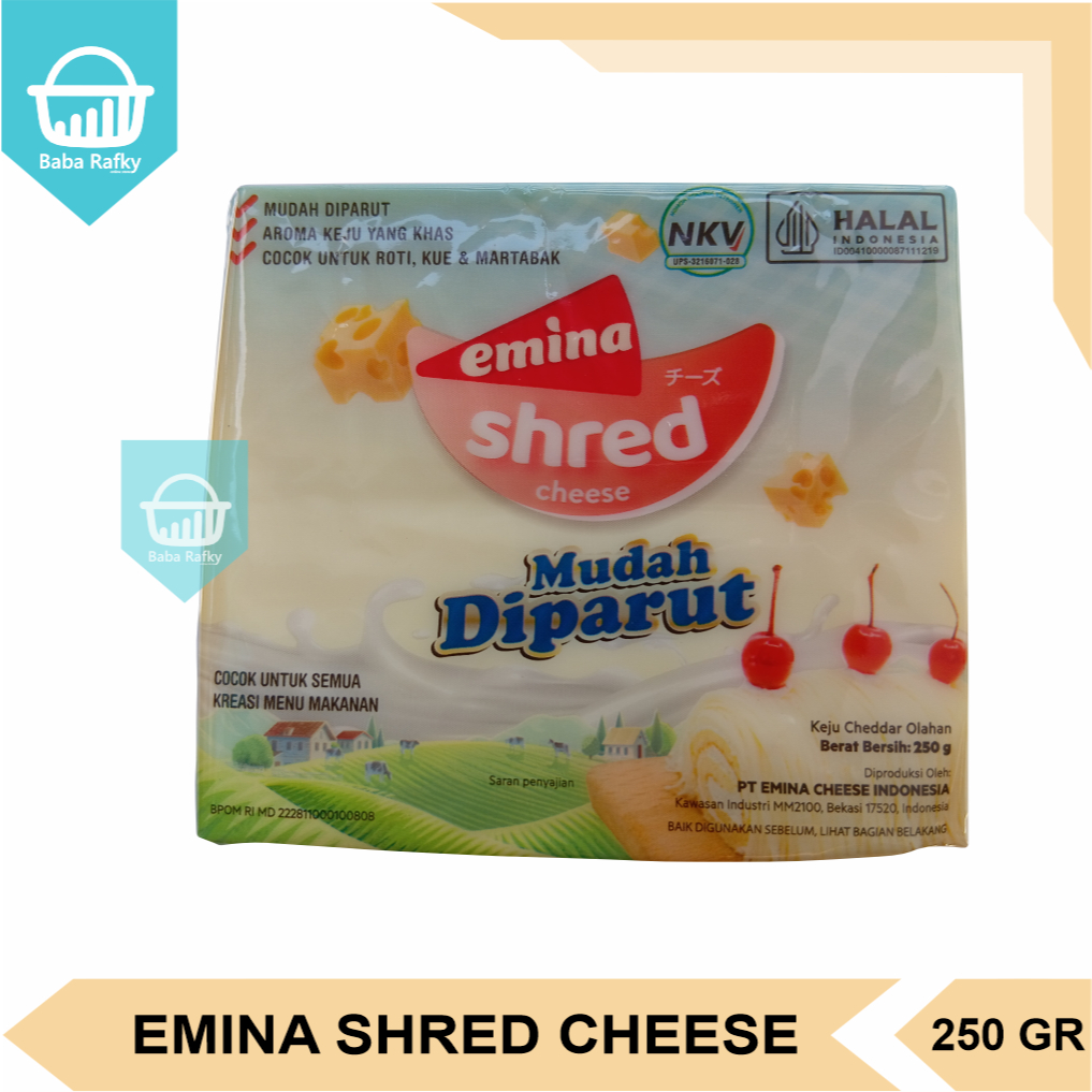 Jual Emina Shred Cheese Keju Cheddar Balok Potong 250gr | Shopee Indonesia