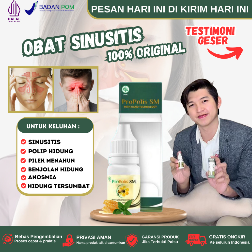 Jual Obat Sinusitis Rhinitis, Hidung tersumbat, Pilek Menahun, Radang Sinus Anosmia Polip Hidung ...
