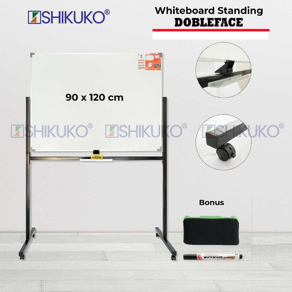 Jual PAPAN TULIS DUA SISI / WHITEBOARD STANDING DOUBLE FACE 90 X 120 ...