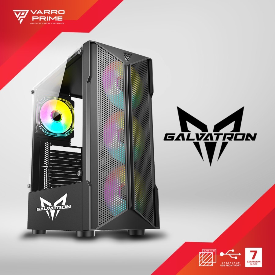 Jual Casing PC Gaming Varro Galvatron M-ATX Include 3 Fan RGB | Shopee ...