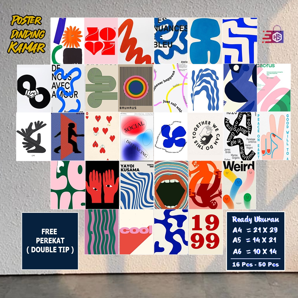 Jual Poster Dinding Kamar abstrak / Poster aesthetic / Poster Kamar ...