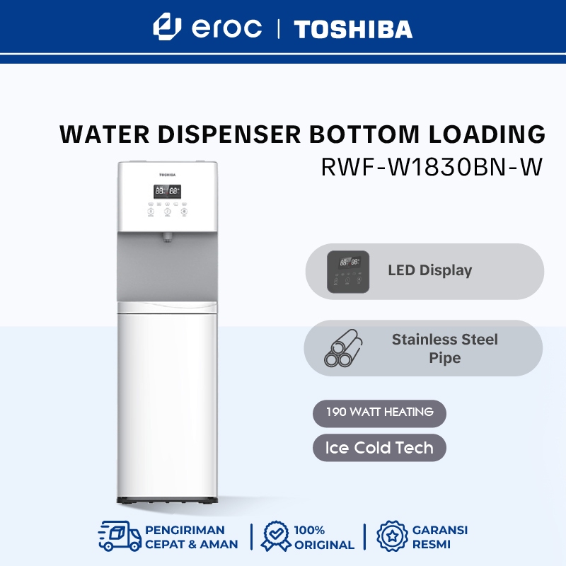 Jual TOSHIBA Dispenser Air Galon Bawah RWF-W1830BN(W) Bottom Loading - Low Watt - LED Display ...