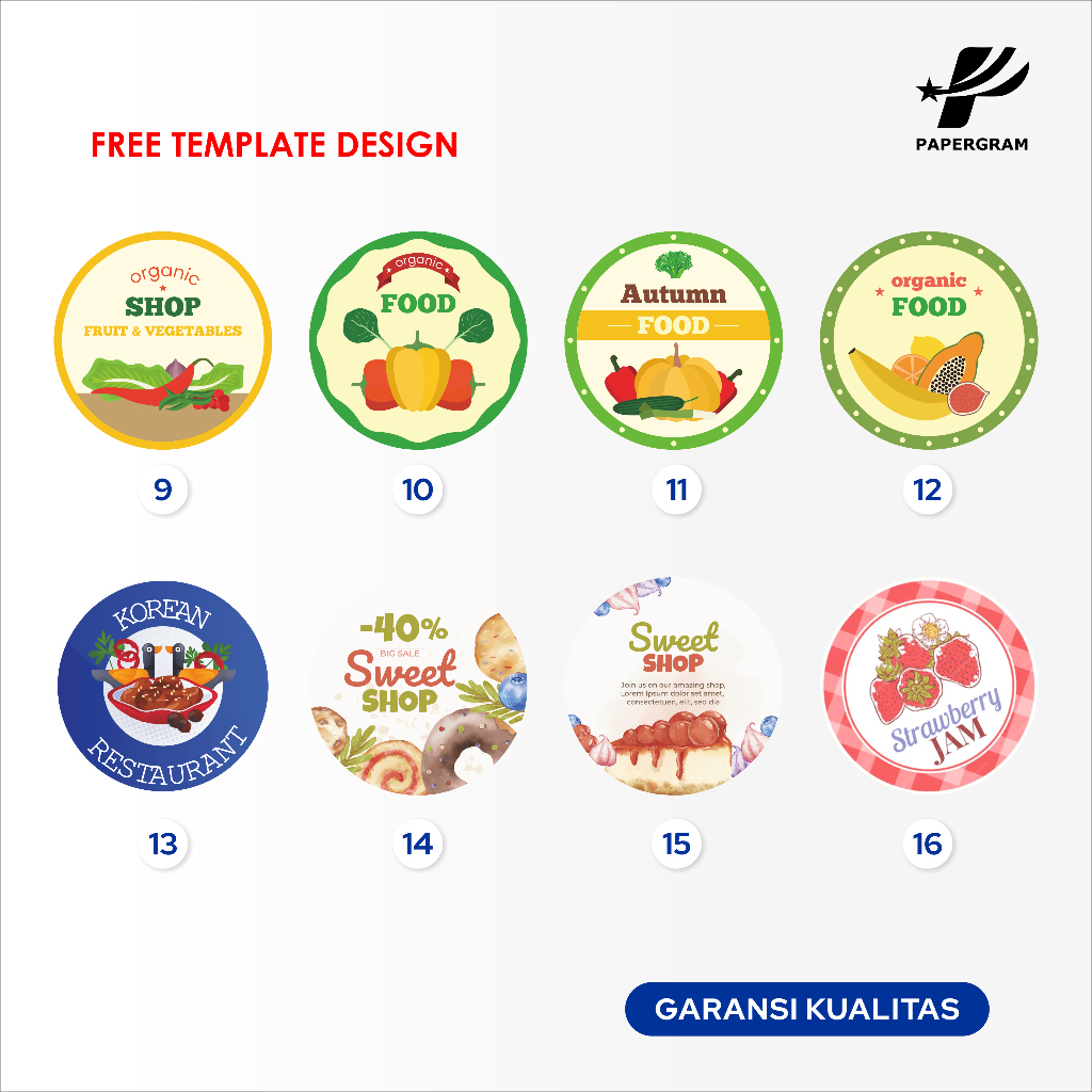 Jual CETAK STIKER CROMO / LABEL BULAT LABEL NAMA LABEL MAKANAN TOPLES ...