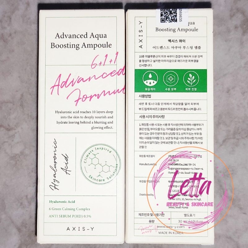 Jual AXISY Advanced Aqua Boosting Ampoule 30mL Serum Hydrating Serum ...