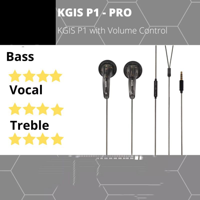 Jual KGIS P1 PRO P1 SE Volume Control Armored Earphone Earbud with Mic ...