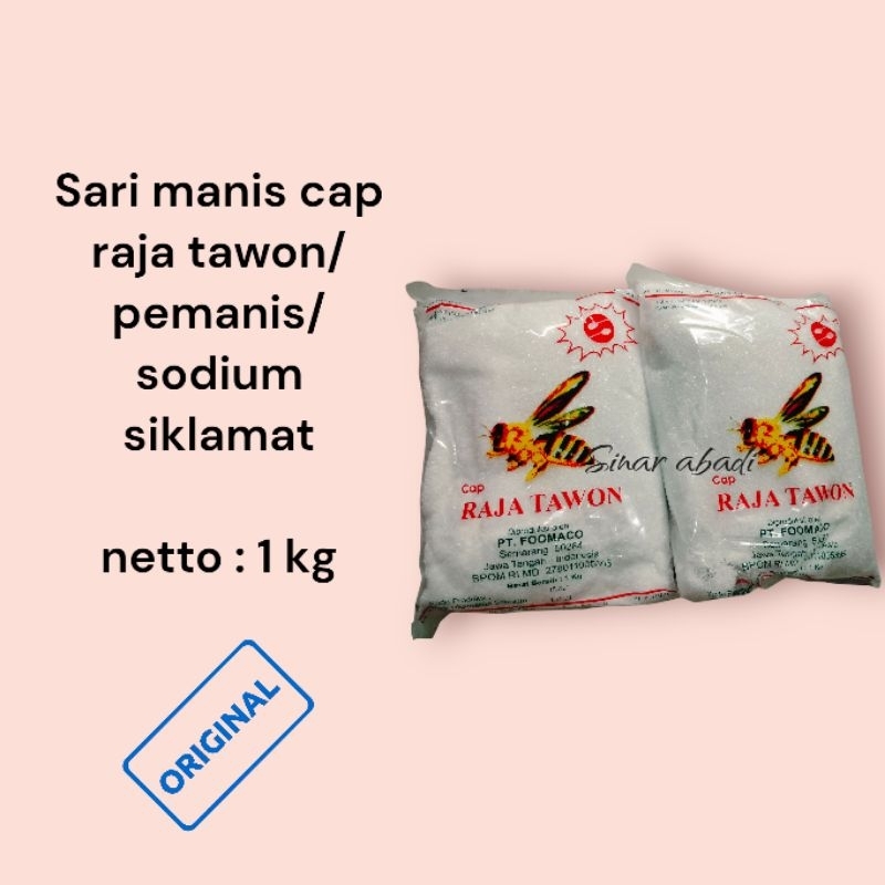 Jual Sari manis cap raja tawon/pemanis/sodium siklamat @1kg | Shopee ...