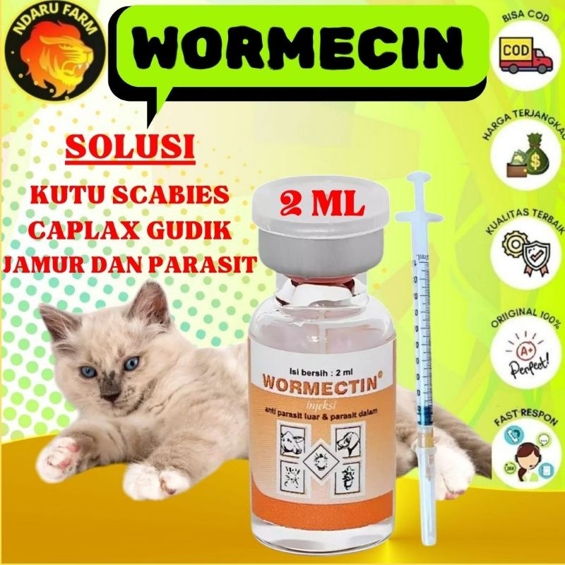 Jual Wormectin 2 ml Obat Scabies Suntik Injeksi Kudix Kutu Jamur Caplax ...