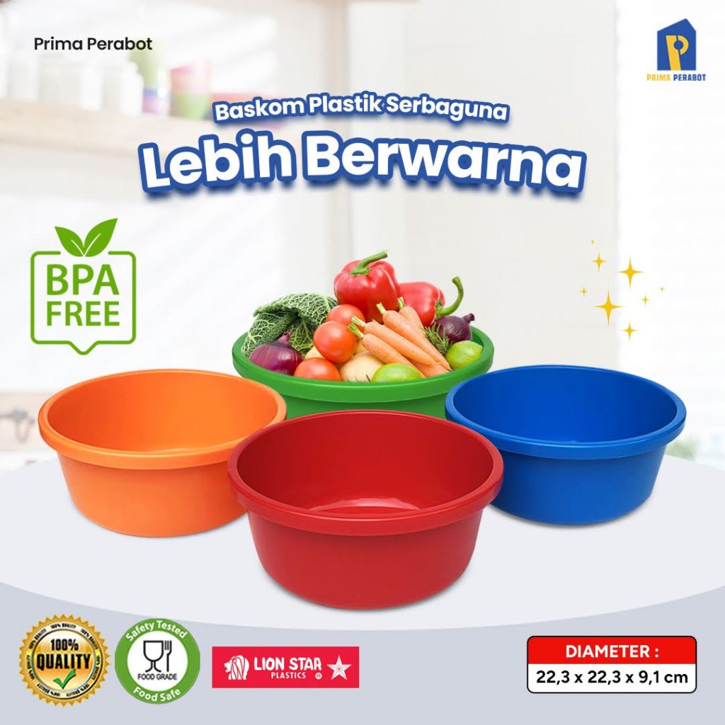 Jual Baskom Bulat Plastik Baskom Serbaguna Basin BA-36 Lion Star ...