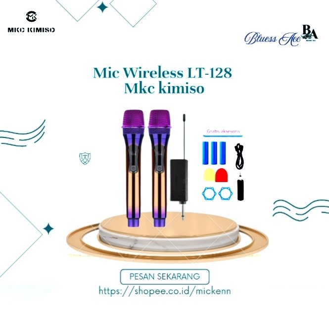 Jual Mic wireless tanpa kabel LT-118/LT128 rainbow with receiver ...