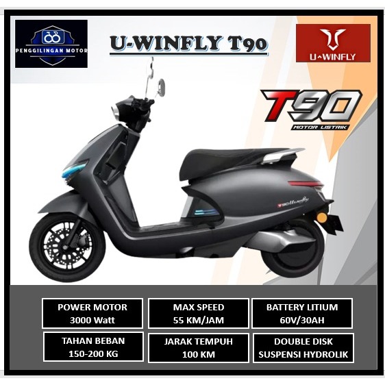Jual U-WINFLY MOTOR LISTRIK T90 3000 WATT (TYPE TERBARU) | Shopee Indonesia