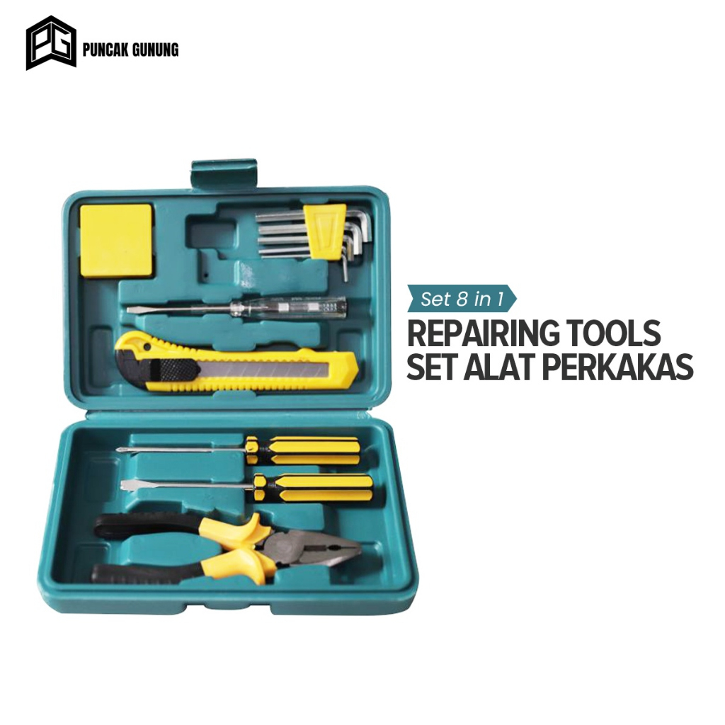 Jual Kunci Set Repairing Tools Set 8in1 Alat Tukang Perkakas Box Rumah ...