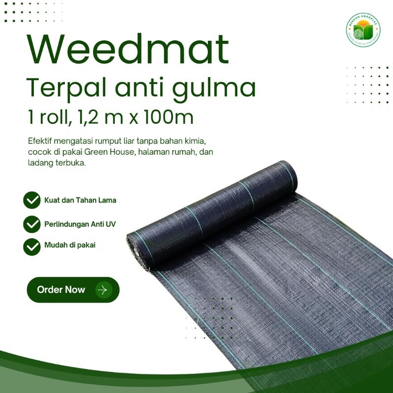 Jual Weedmat Lebar 1,2m x 100m/ Terpal Green House - 1 Roll | Shopee Indonesia