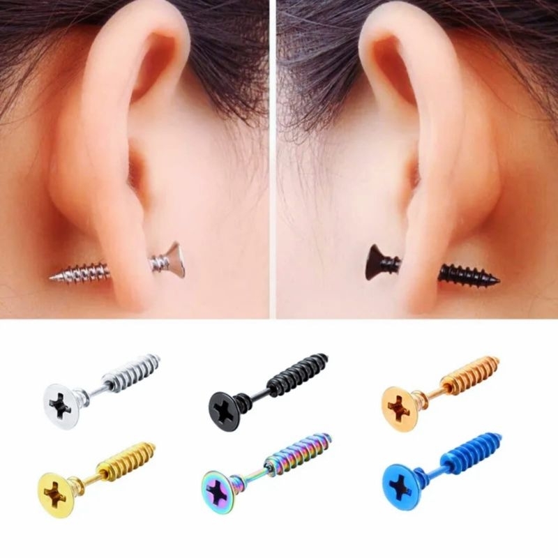 Jual ANTING TELINGA SEKRUP TITANIUM / TINDIK TELINGA PIERCING TITANIUM ...
